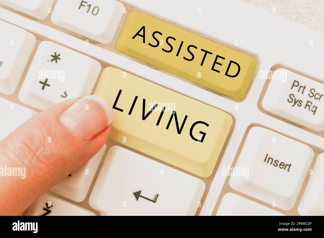 Text caption presenting Assisted Living, Word Written on person granted ...
