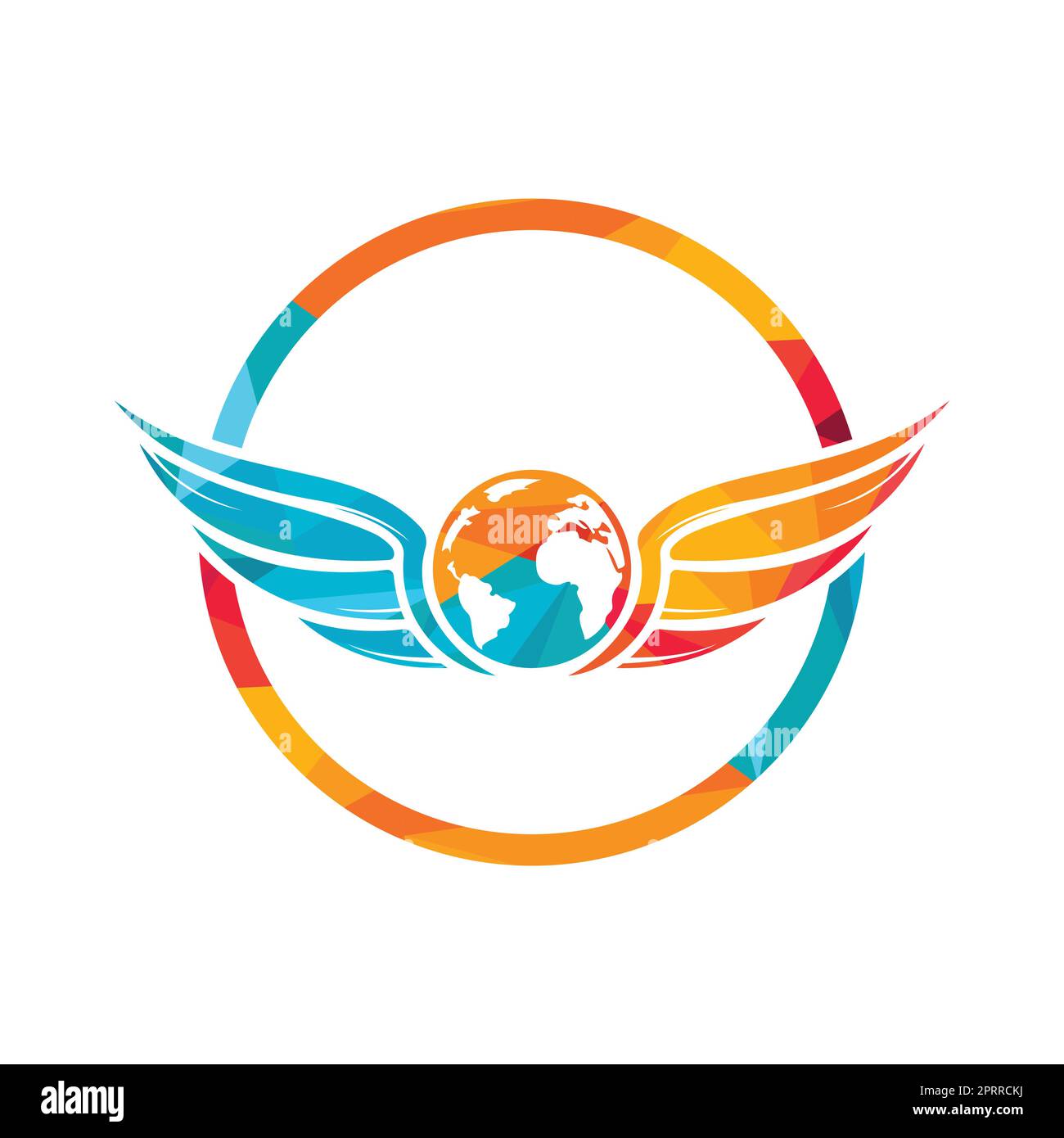 World travel wings vector logo design. Wing and globe icon vector design Stock Vector Image ...