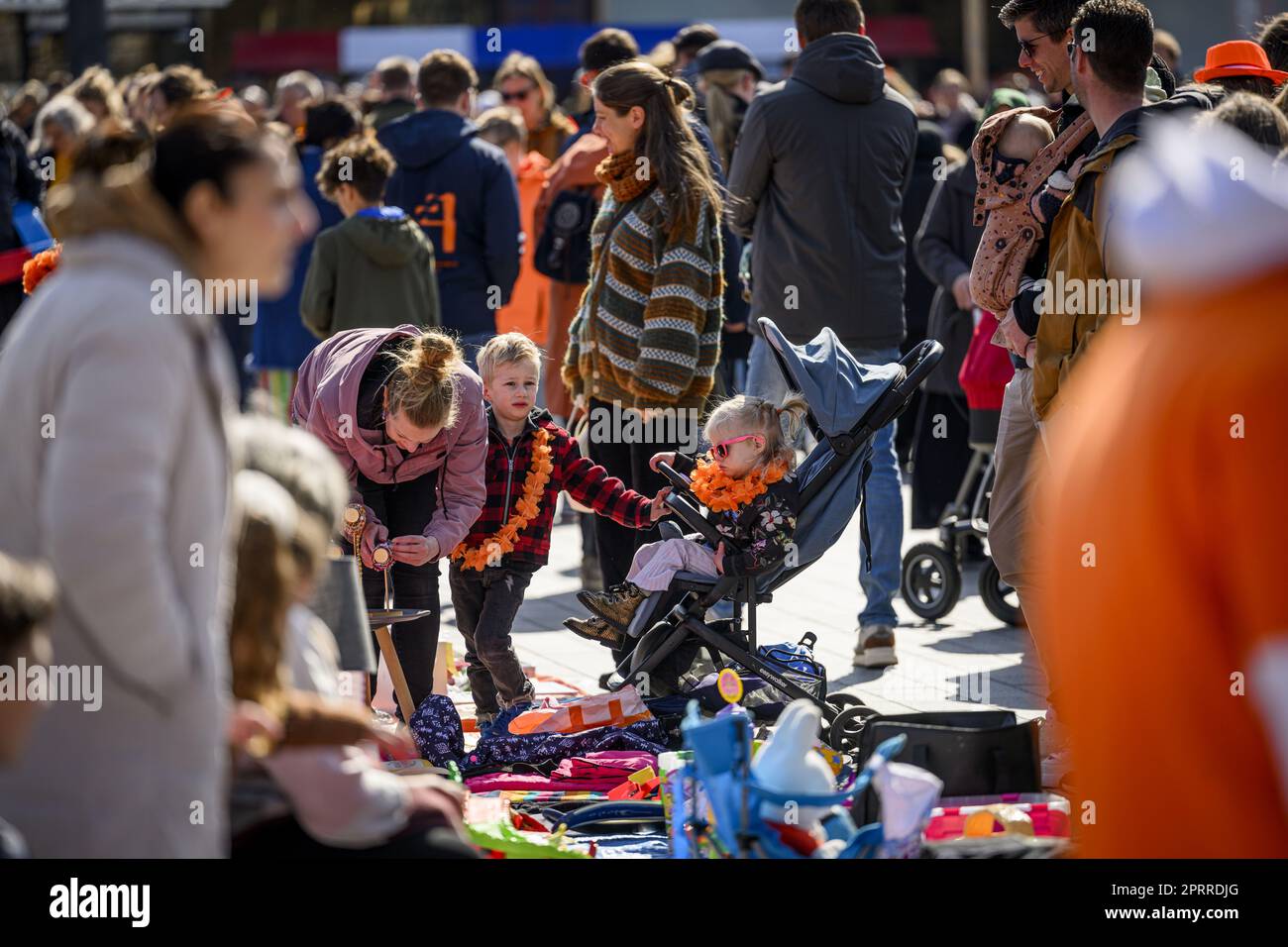 ENSCHEDE - Flea market during the celebration of King's Day. While the ...