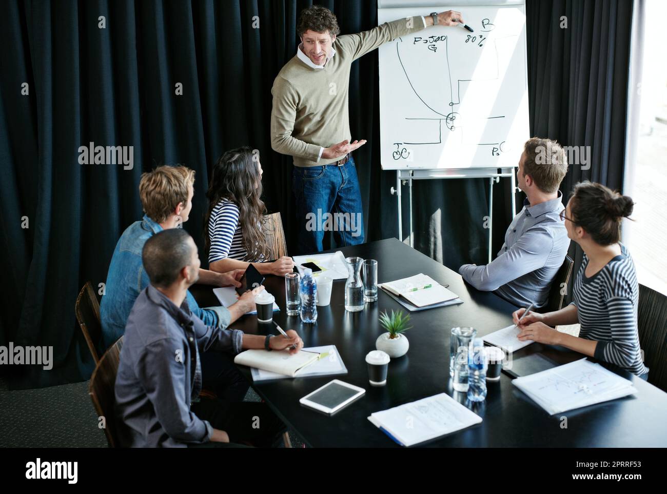 Group around whiteboard in office hi-res stock photography and images ...