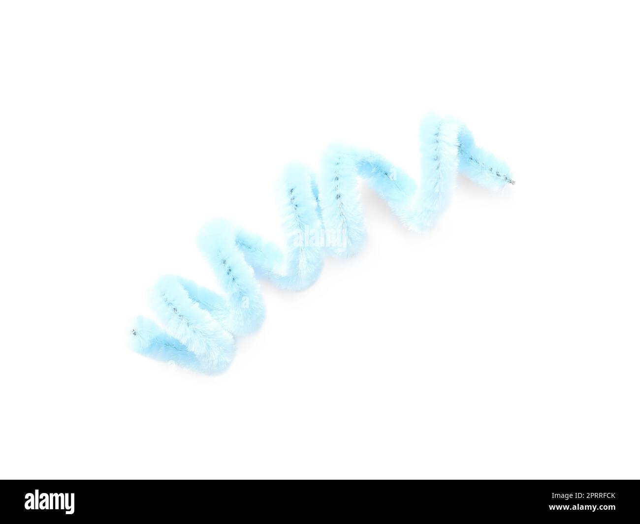 Light blue fluffy wire isolated on white, top view Stock Photo - Alamy