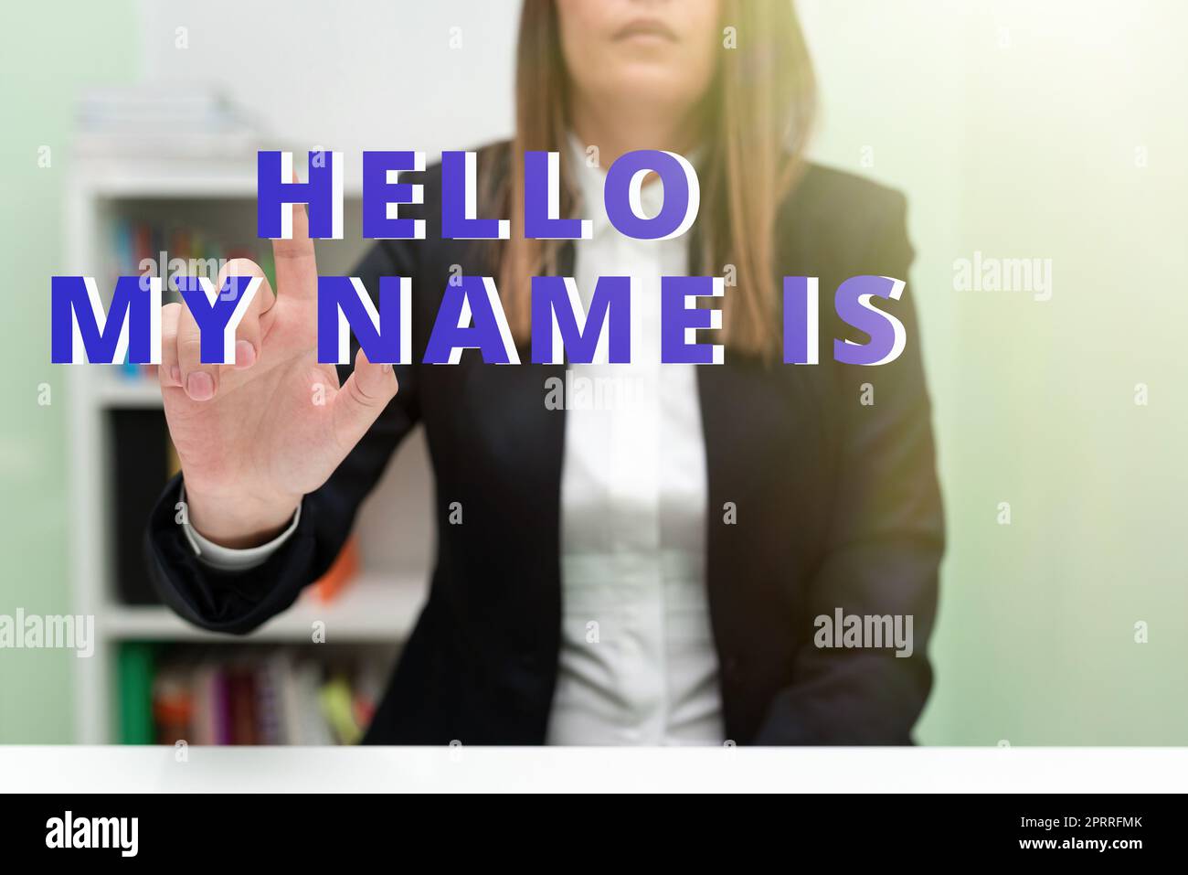 Sign displaying Hello My Name Isintroducing yourself to new people workers as Presentation. Word ...