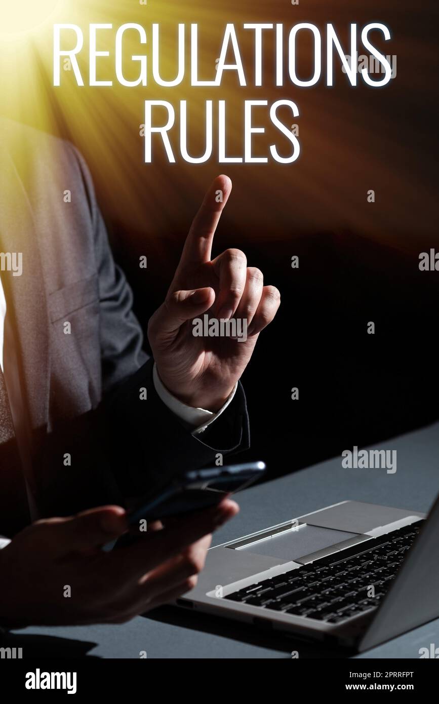 Text showing inspiration Regulations RulesStandard Statement Procedure ...