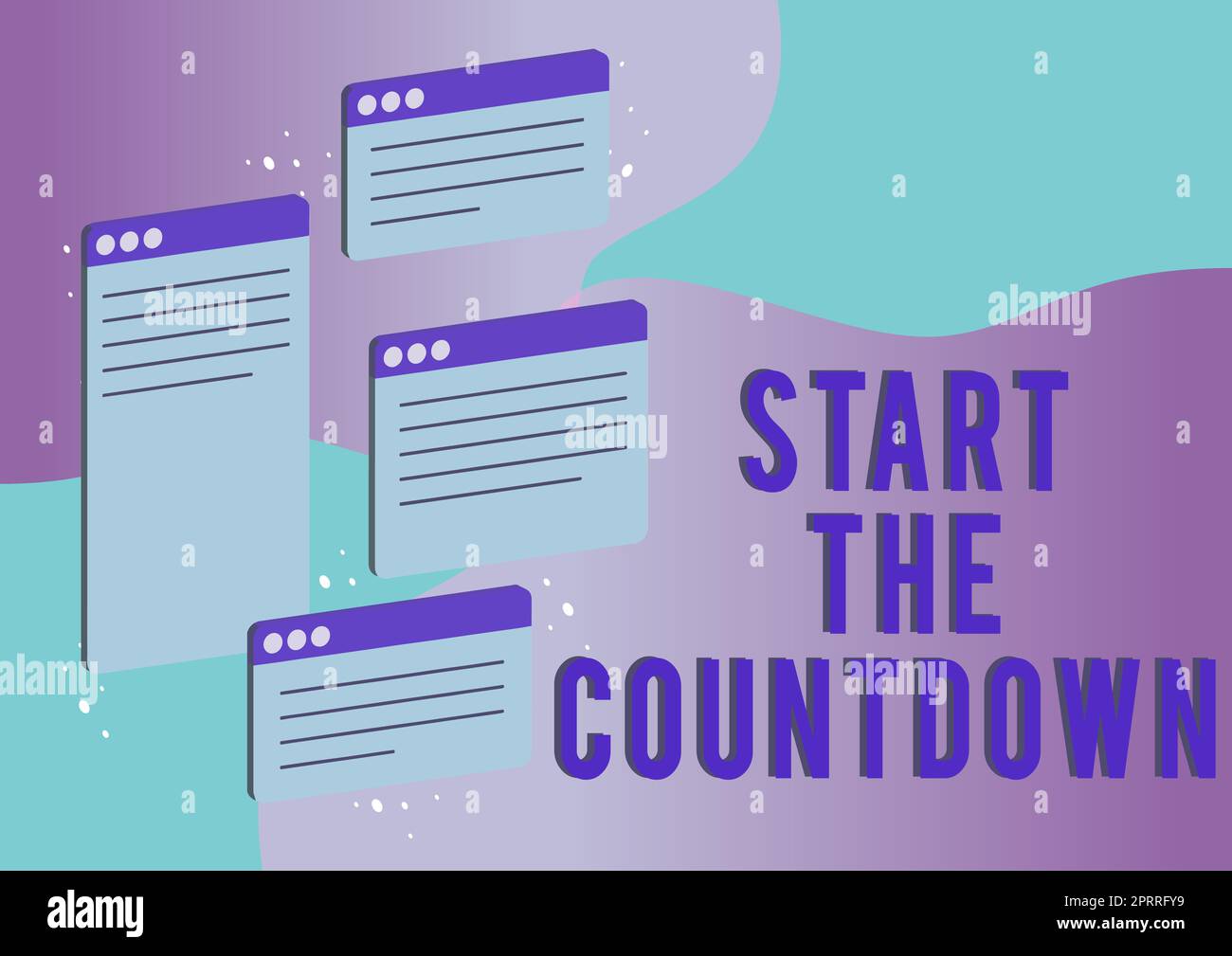 Conceptual caption Start The Countdown. Business overview Sequence of ...