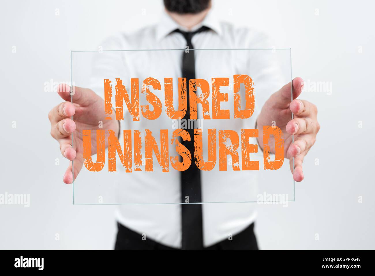 Writing displaying text Insured UninsuredCompany selling insurance ...