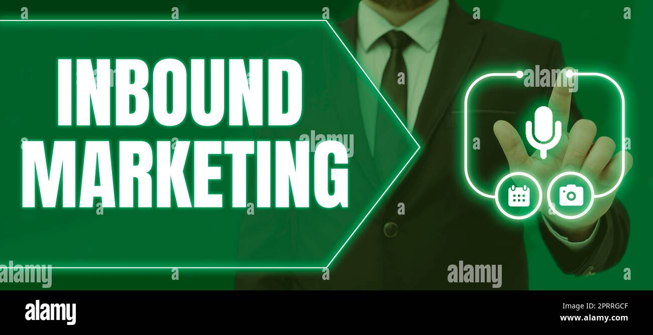 Writing Displaying Text Inbound Marketingprocess Of Attracting The Attention Of Customers