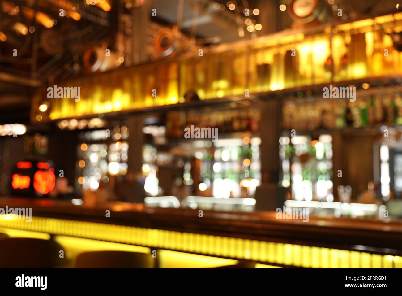 Blurred view of bar counter in cafe Stock Photo - Alamy