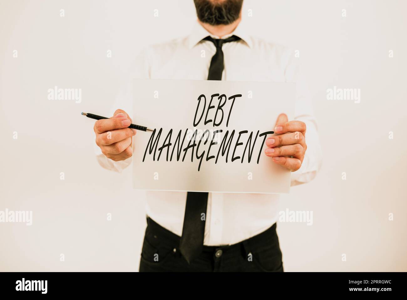 Conceptual caption Debt ManagementThe formal agreement between a debtor ...