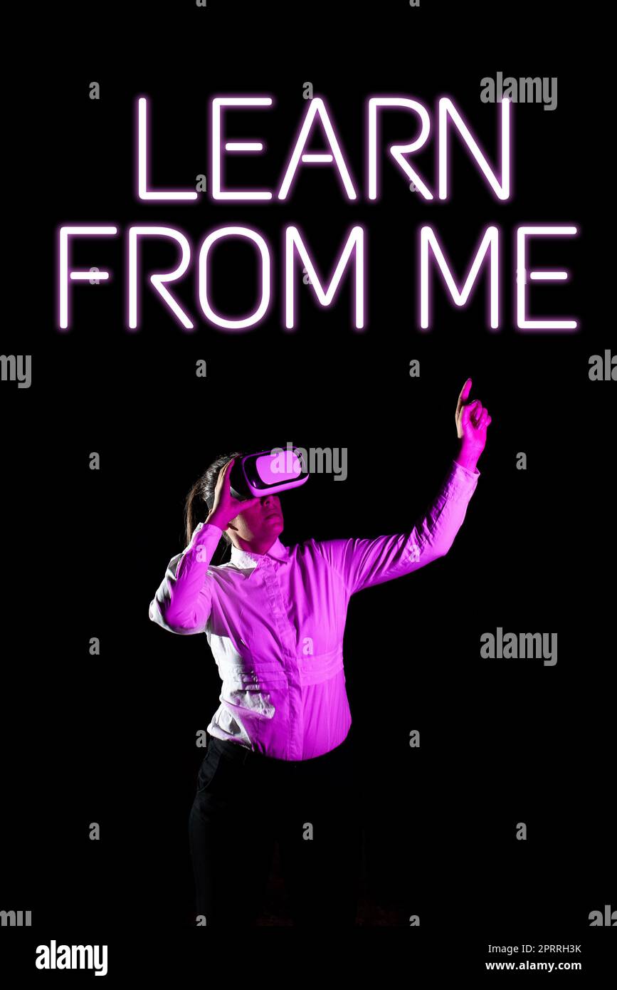 Text caption presenting Learn From Me. Business idea Follow my lead and ...