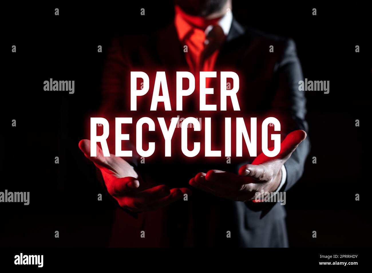 Sign displaying Paper RecyclingUsing the waste papers in a new way by ...