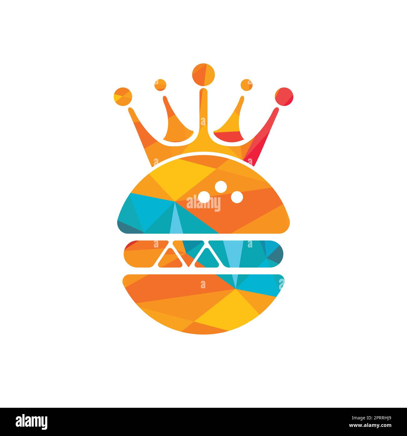 Burger king vector logo design. Burger with crown icon logo concept ...