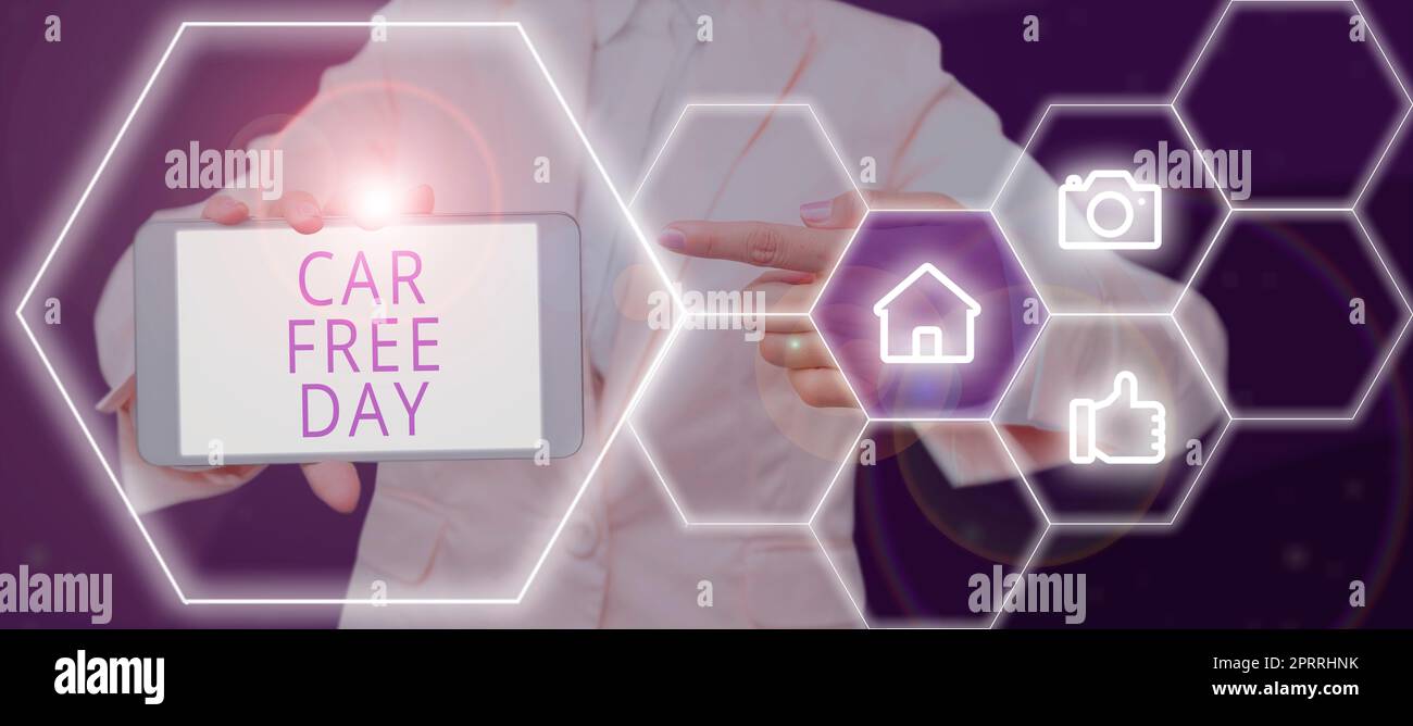 Text showing inspiration Car Free Day. Business showcase Environment ...