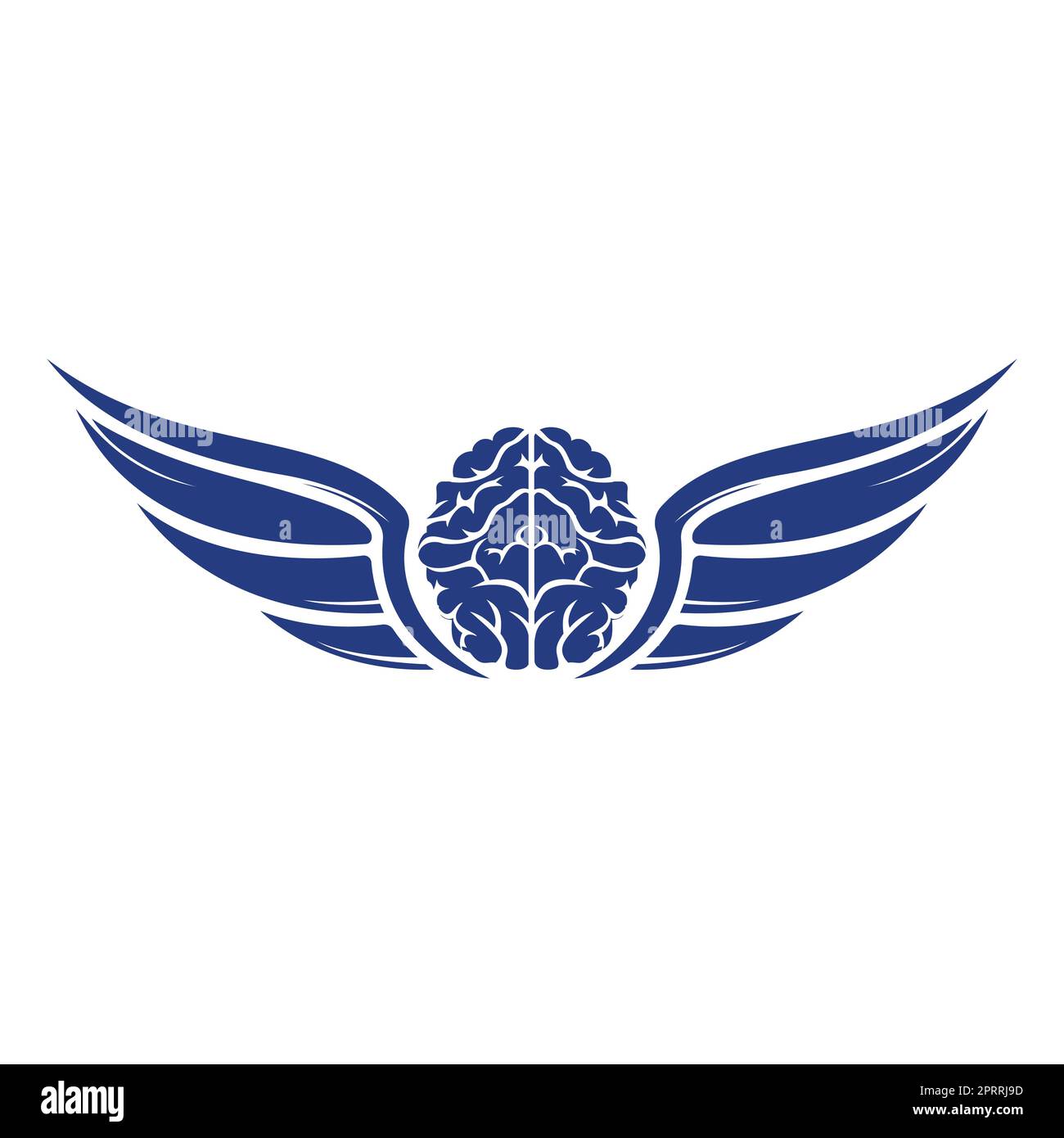 Flying brain with wings vector logo design template. Free mind logo ...