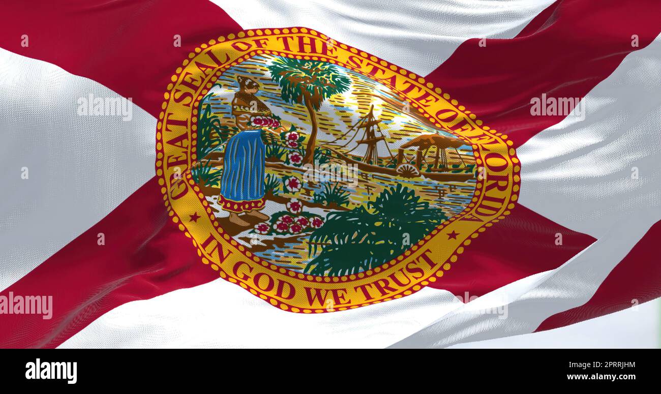 Close-up view of the Florida state flag waving Stock Photo - Alamy