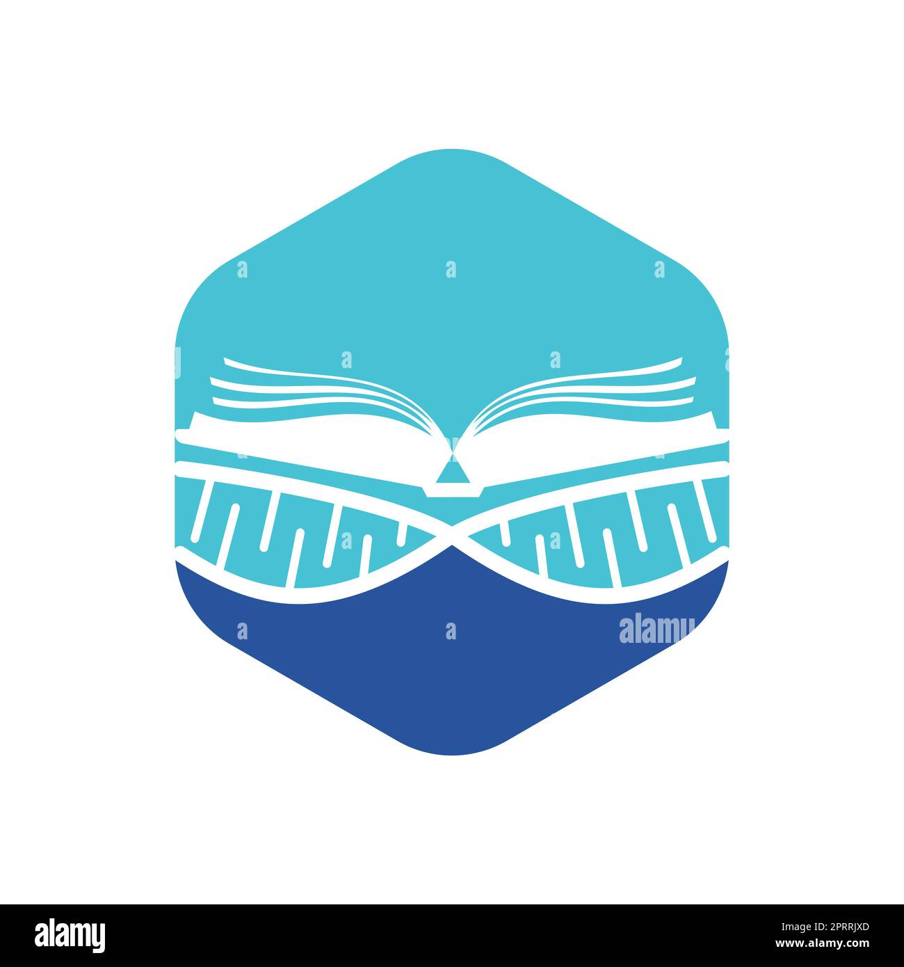 DNA book vector logo design. Genetical book vector logo template Stock ...