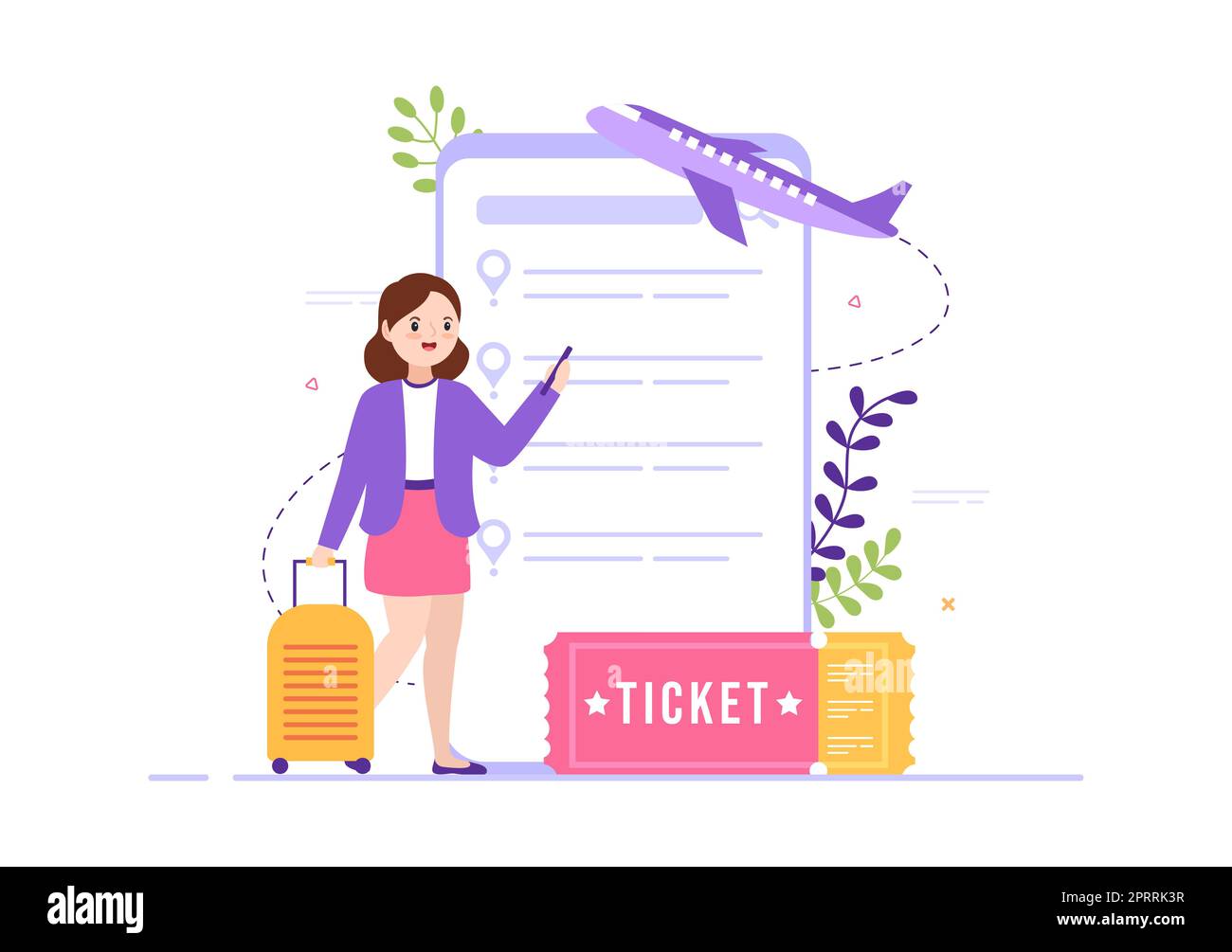 Ticket Travel Online Booking Service App on Smartphone Template Hand ...