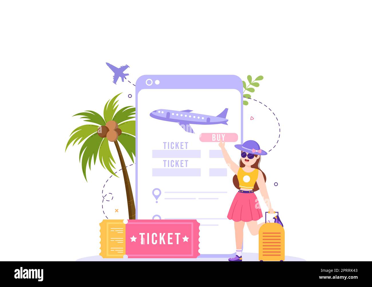 Ticket Travel Online Booking Service App on Smartphone Template Hand ...