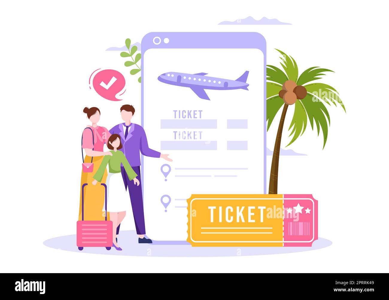 Ticket Travel Online Booking Service App on Smartphone Template Hand ...