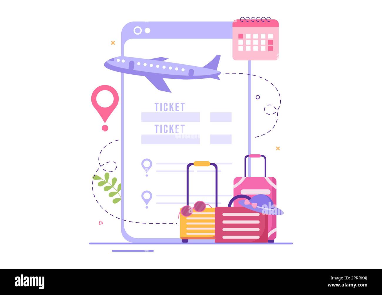 Ticket Travel Online Booking Service App on Smartphone Template Hand ...