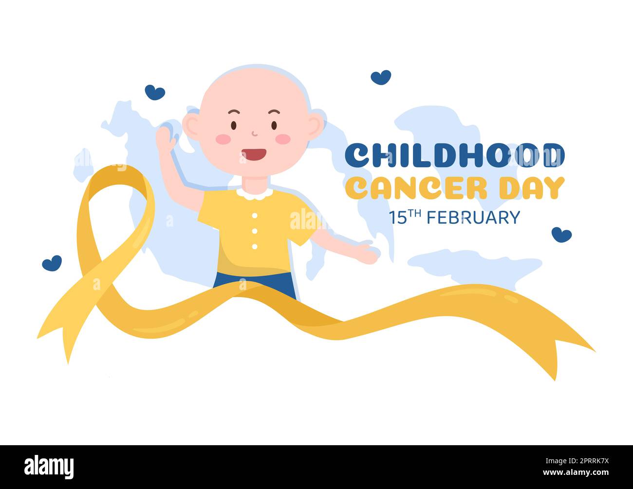International Childhood Cancer Day Hand Drawn Cartoon Illustration on ...