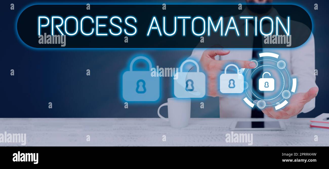 Text showing inspiration Process AutomationTransformation Streamlined ...