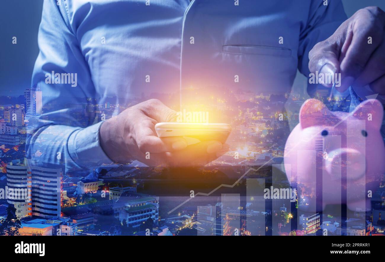 Online Banking And Internet Banking Savings Concept Stock Photo - Alamy