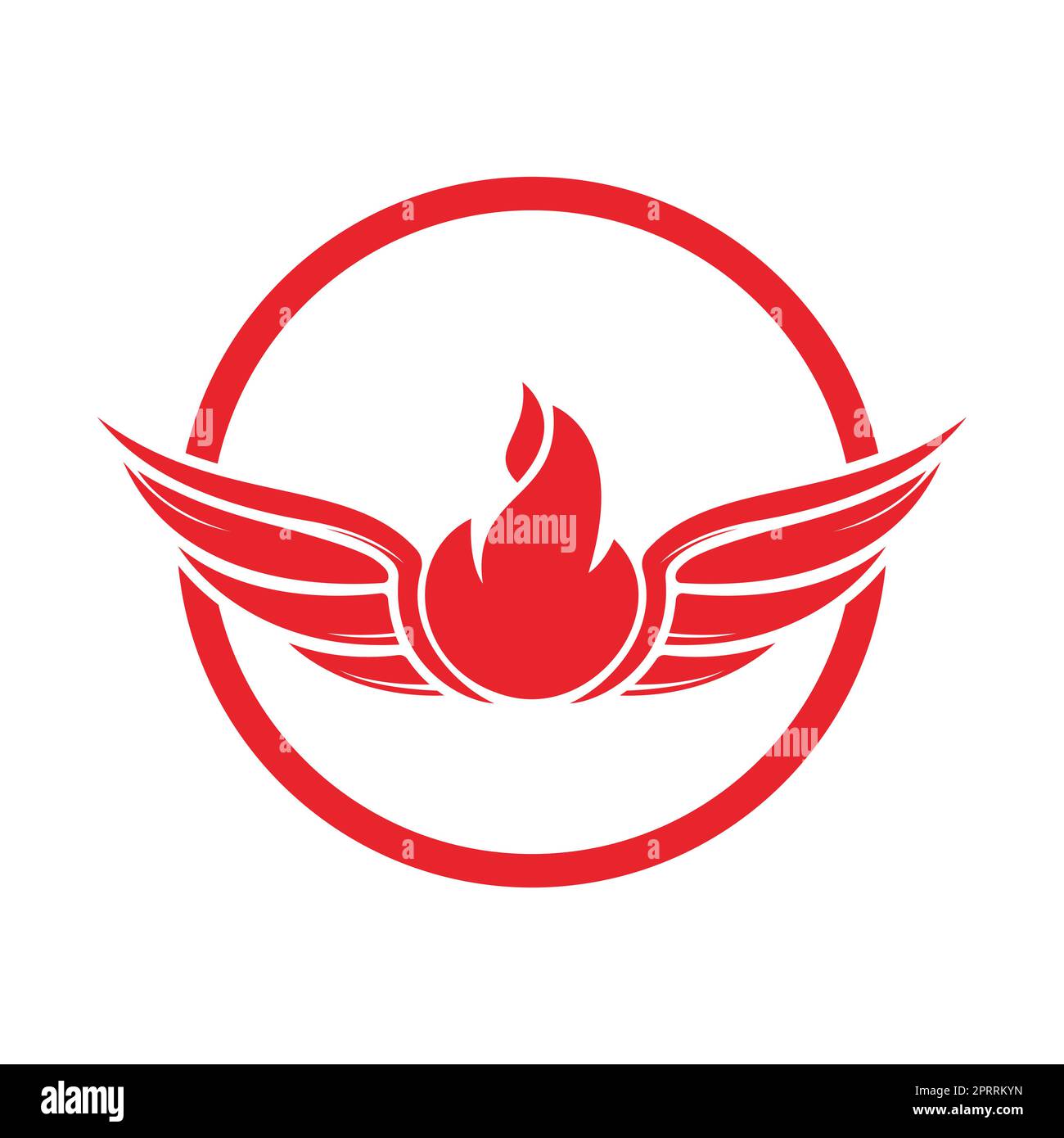 Fire wings vector logo design. Heraldic shape with abstract wings ...