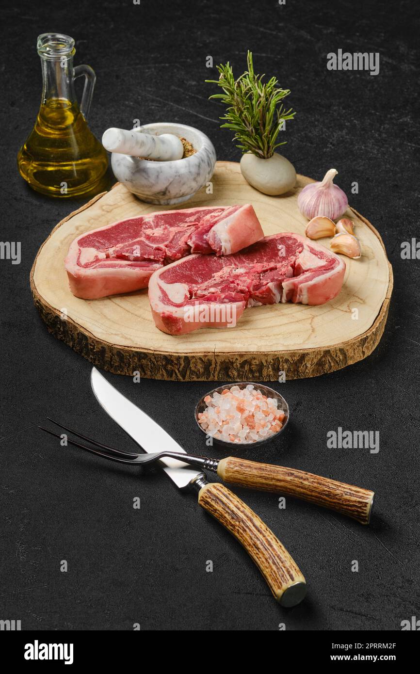 Double loin lamb chop hi-res stock photography and images - Alamy