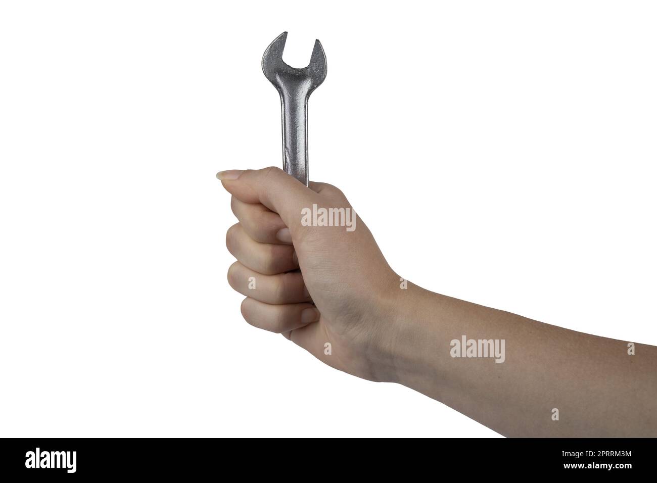 a wrench in a man's hand on a transparent background Stock Photo - Alamy
