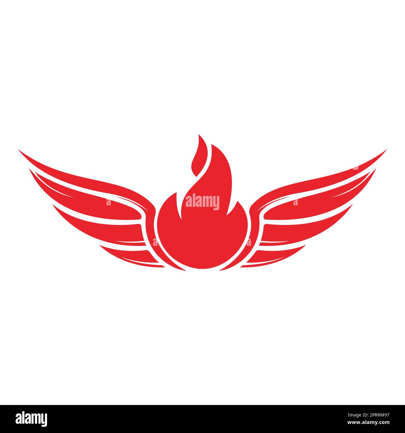 Fire wings vector logo design. Heraldic shape with abstract wings ...