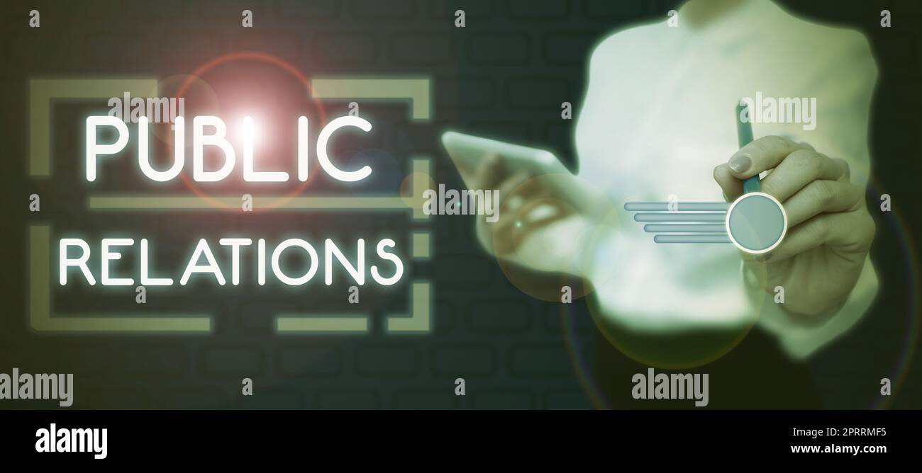 Hand writing sign Public Relationspractice managing spread of ...