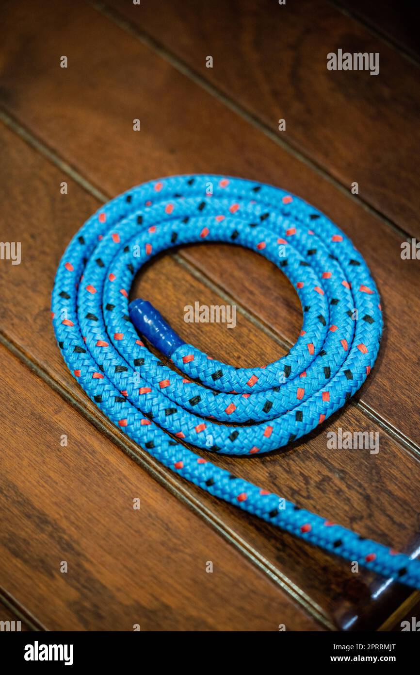 Twisted blue rope Stock Photo - Alamy