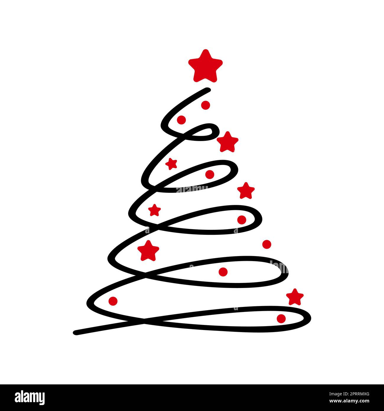 Abstract drawing of a Christmas tree on a white background - Vector ...