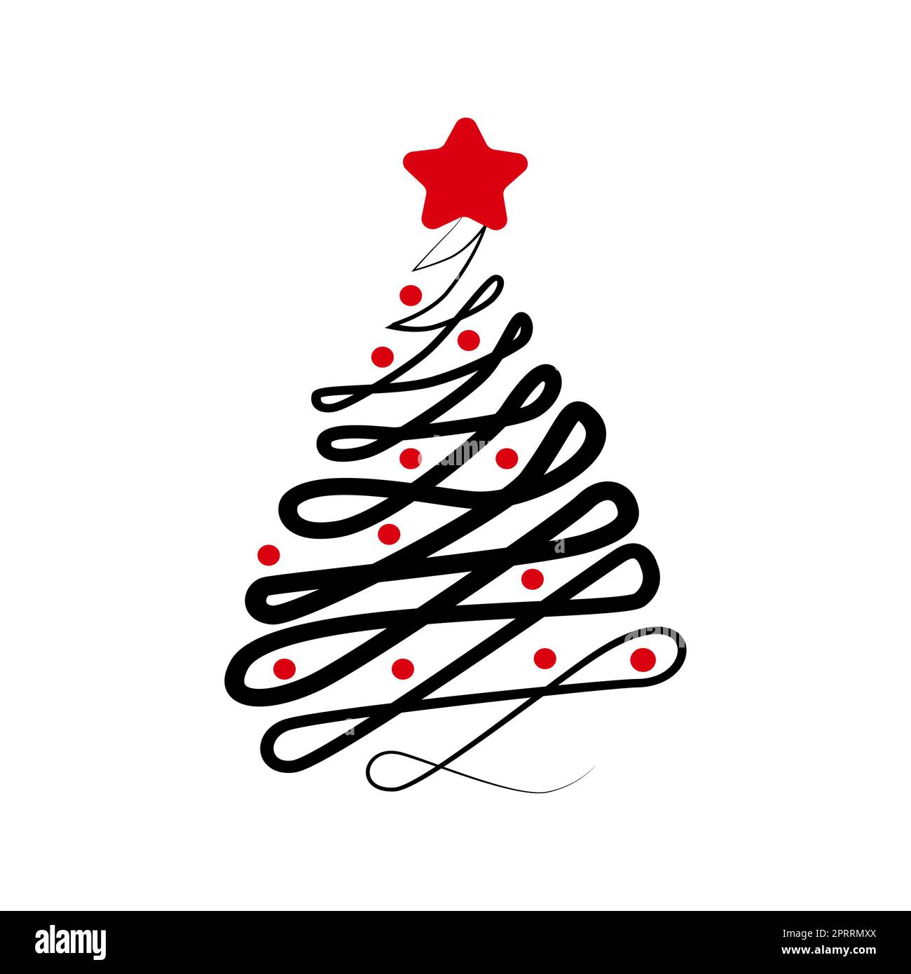 Abstract drawing of a Christmas tree on a white background - Vector ...
