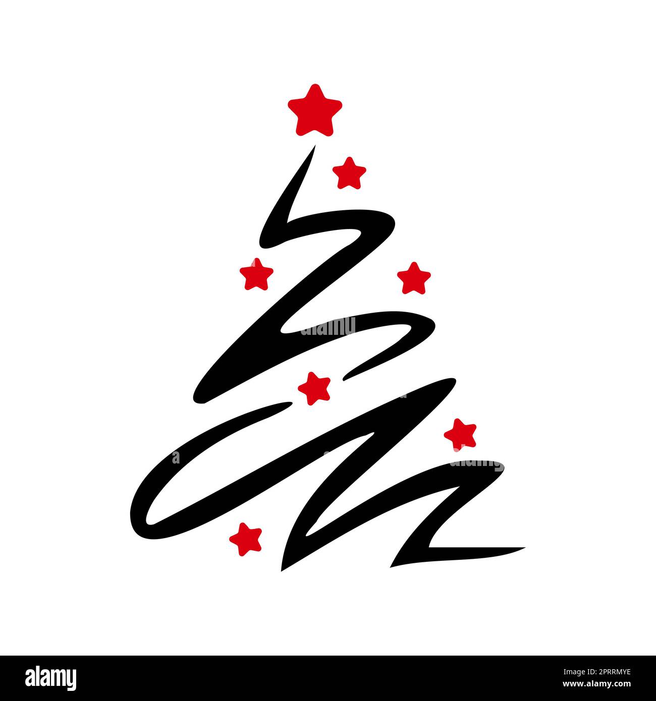 Abstract drawing of a Christmas tree on a white background - Vector ...