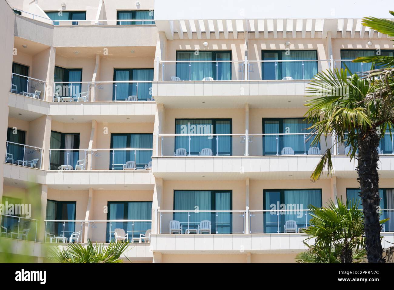 Exterior of beautiful residential building with balconies Stock Photo ...