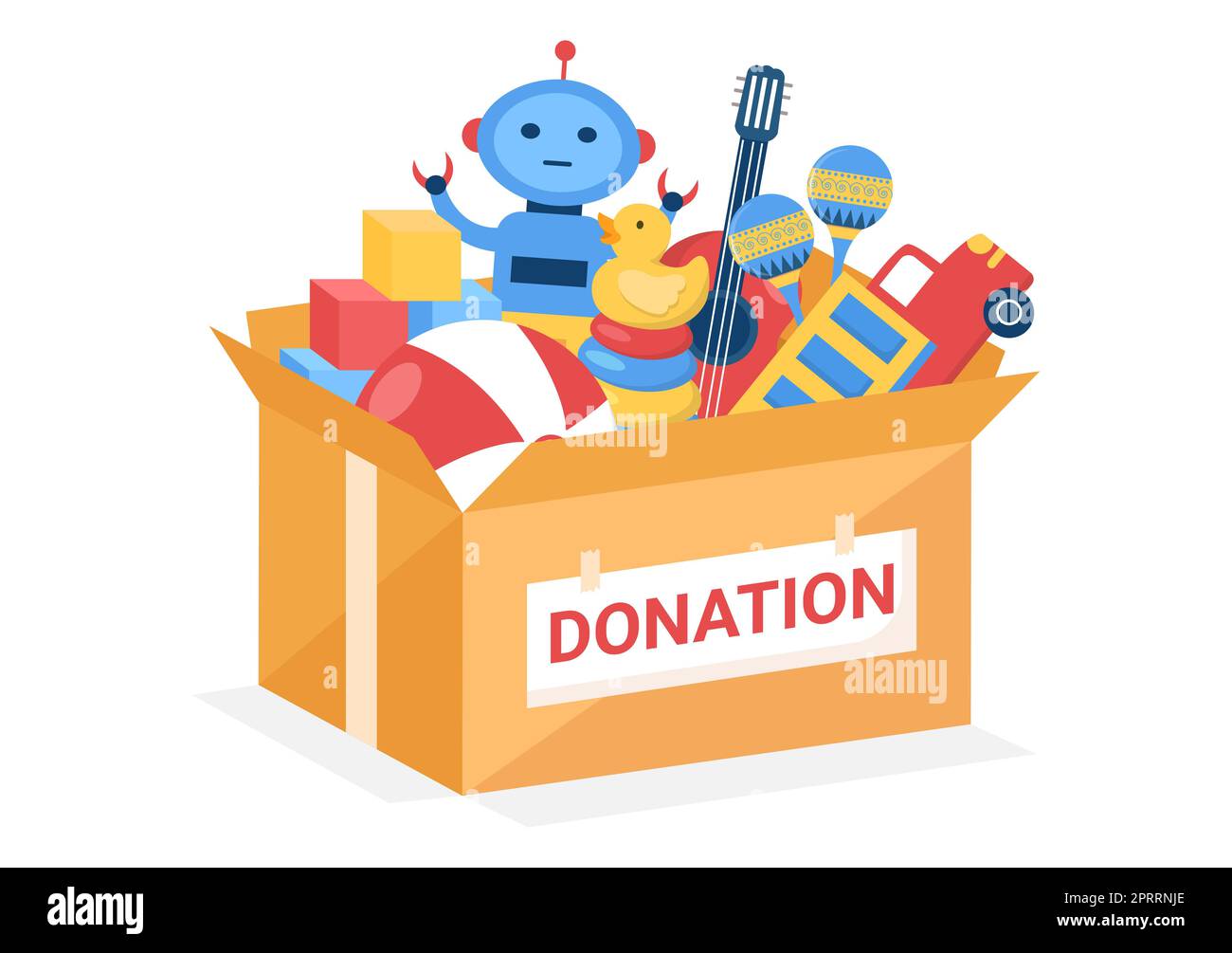 Cardboard Donation Box Containing Toys for Children, Social Care ...