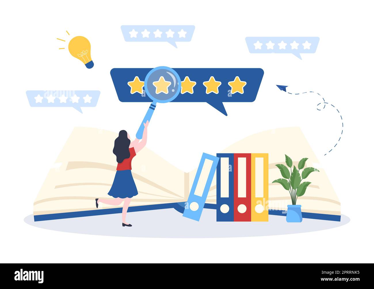 Book Review Template Hand Drawn Cartoon Flat Illustration with Reader ...