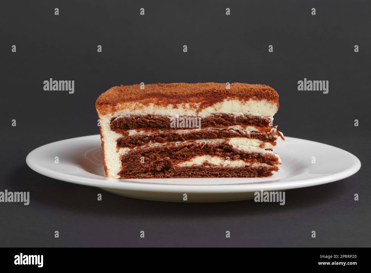 Side view of chocolate biscuit cake Stock Photo - Alamy