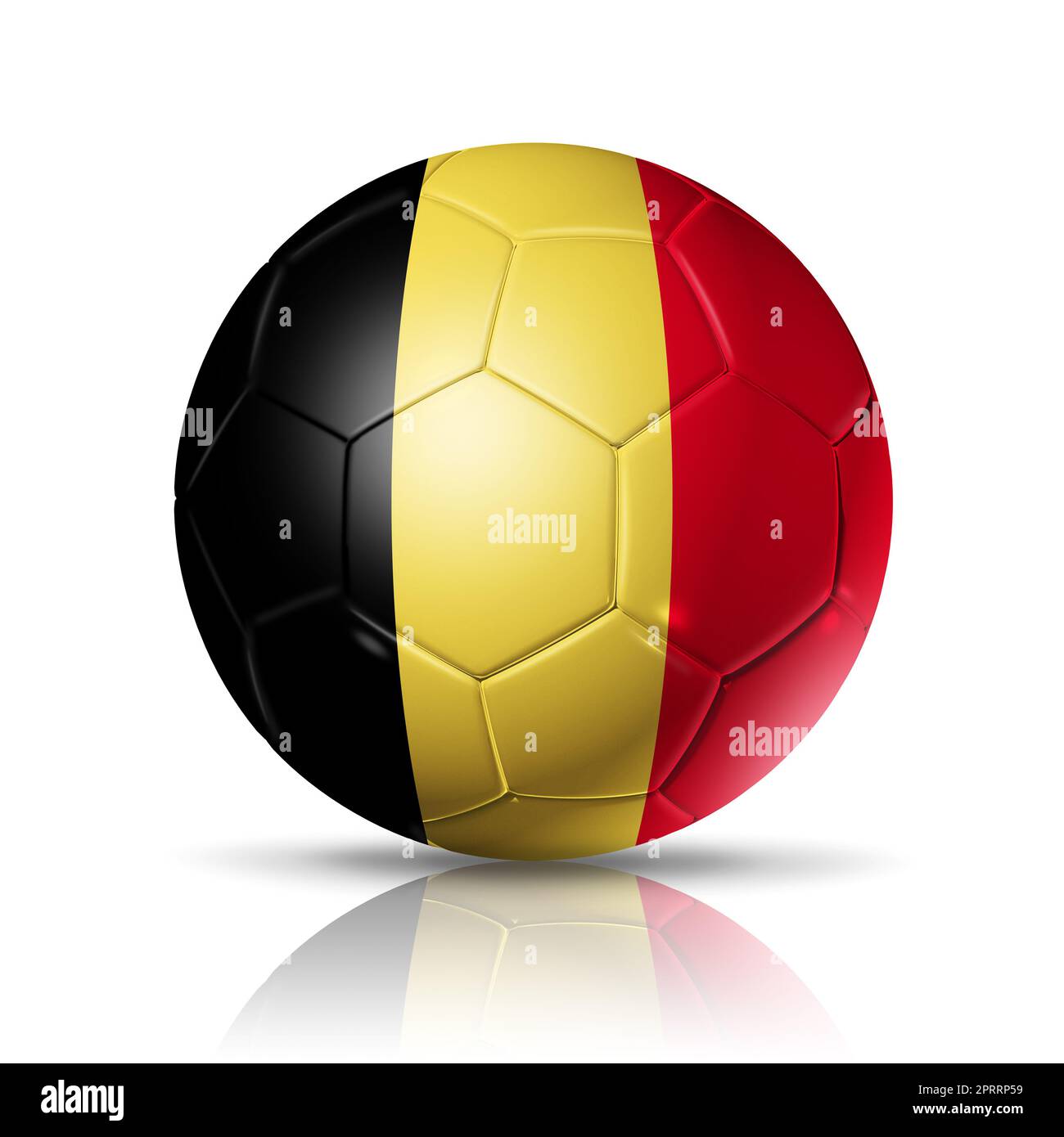 3D soccer ball with Belgium team flag. isolated on white with clipping ...