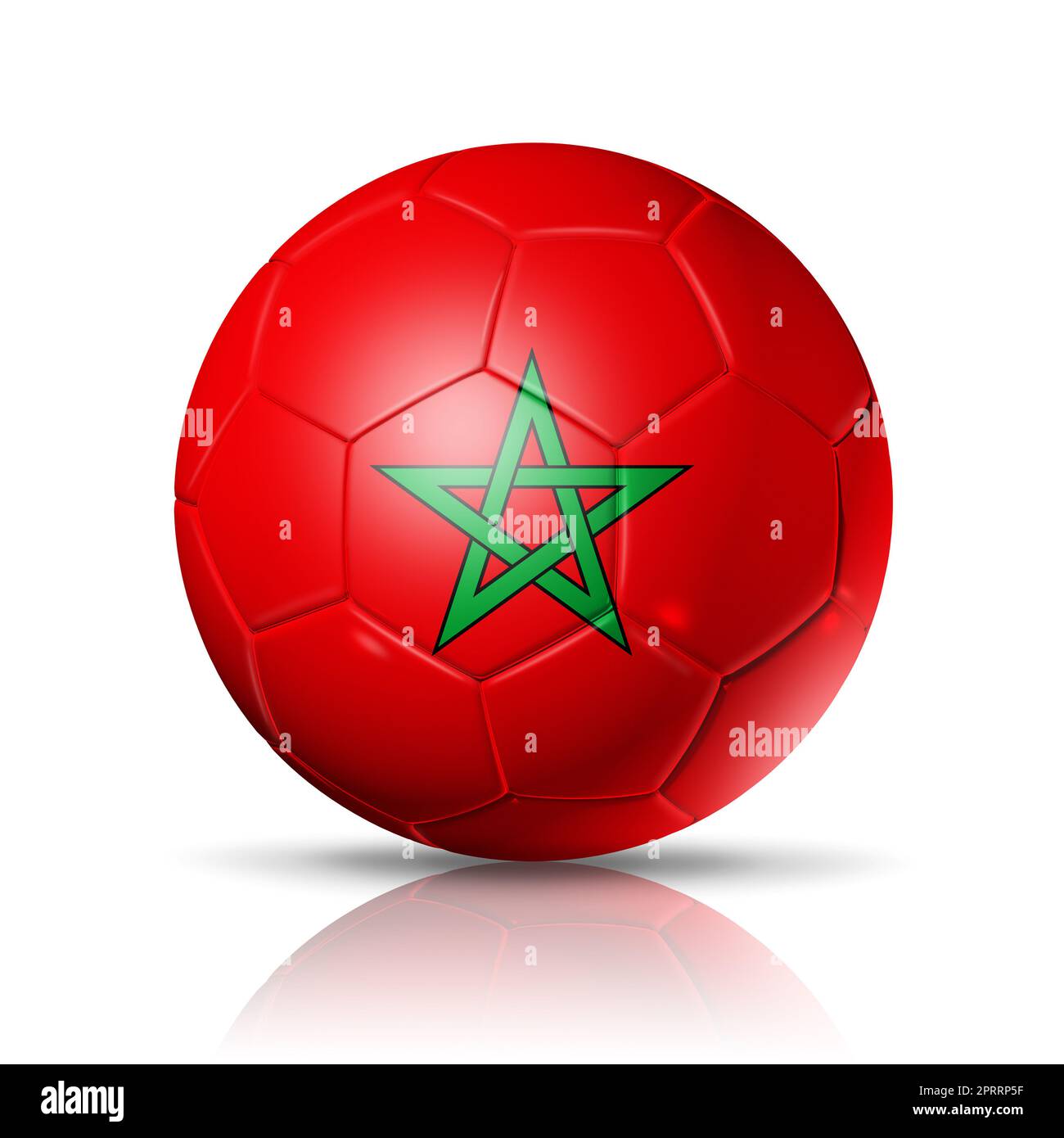 3D soccer ball with Morocco team flag. isolated on white with clipping ...