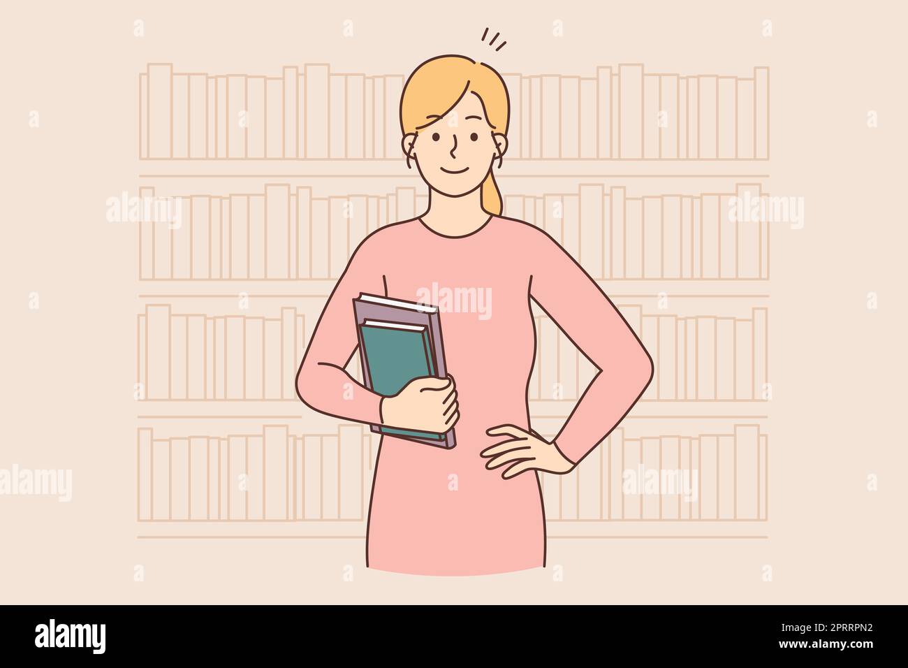Cartoon librarian woman hi-res stock photography and images - Alamy