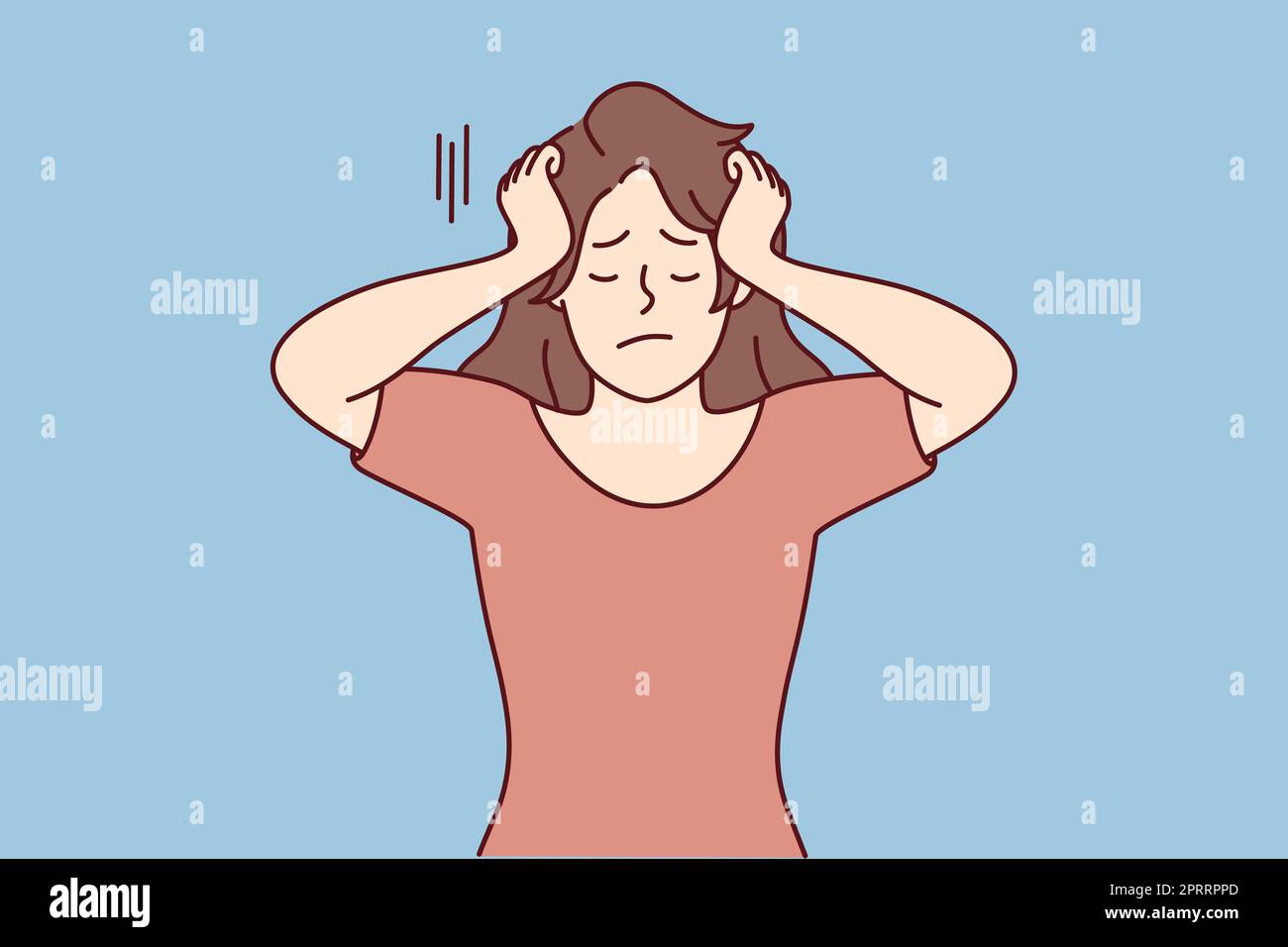 Unhappy woman suffer from repetitive thoughts. Upset girl struggle with ...