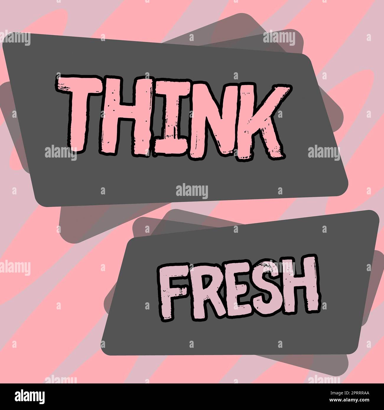 Hand writing sign Think Fresh. Business approach Thinking on natural ...