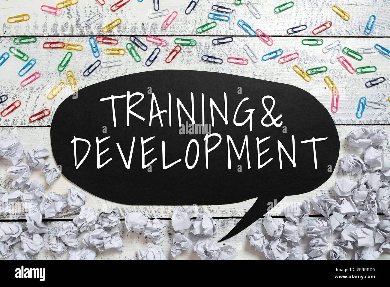 Text showing inspiration Traininganddevelopment. Business showcase ...