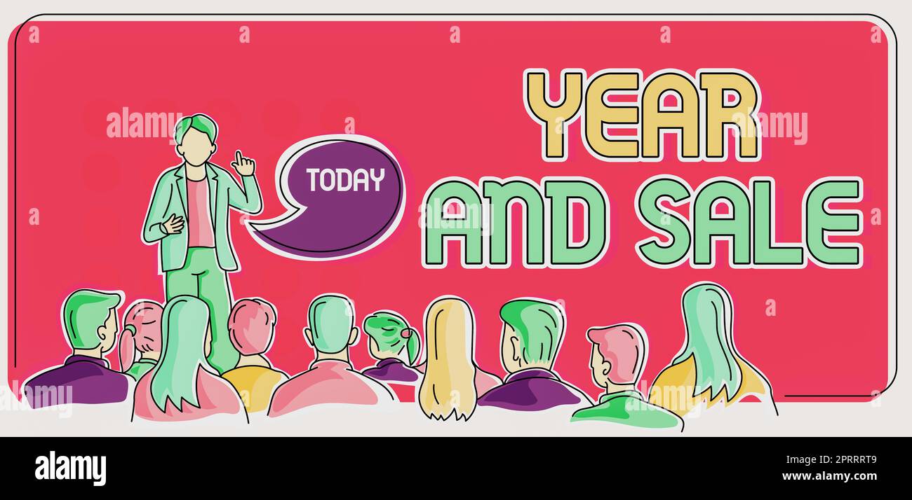 Text caption presenting Year And Sale. Business showcase Annual ...