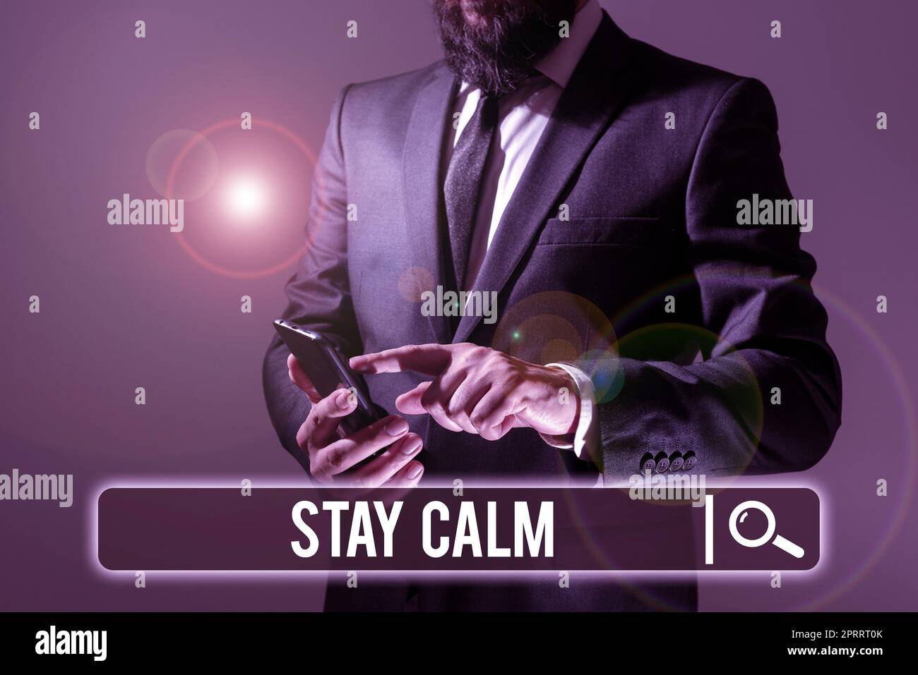 Text showing inspiration Stay Calm. Conceptual photo Maintain in a ...