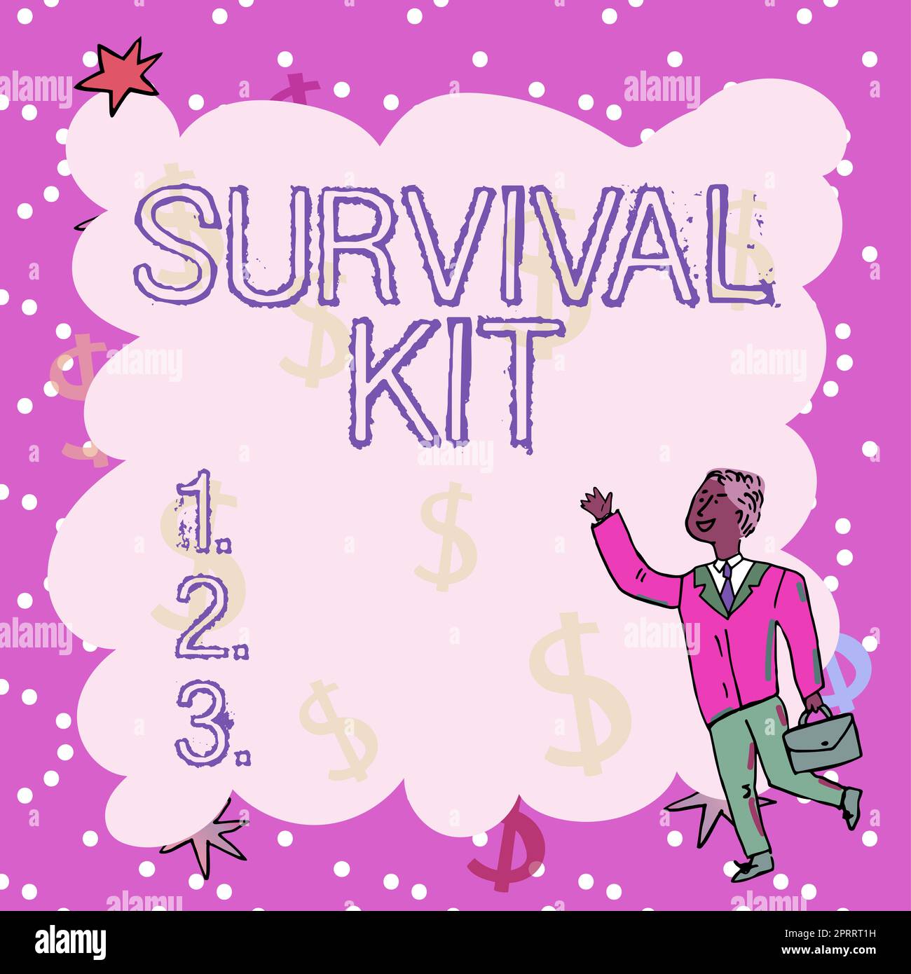 Hand writing sign Survival Kit. Business showcase Emergency Equipment ...