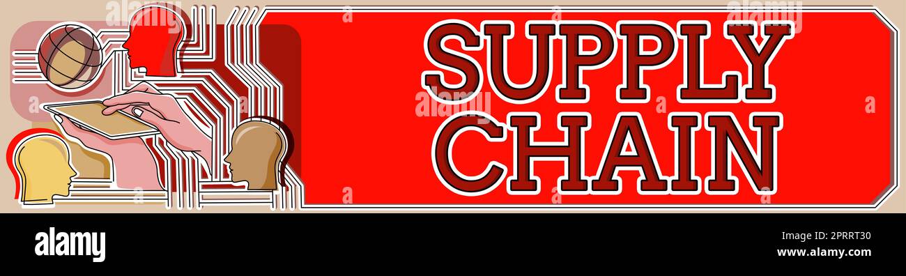 Handwriting text Supply Chain. Conceptual photo System of organization ...