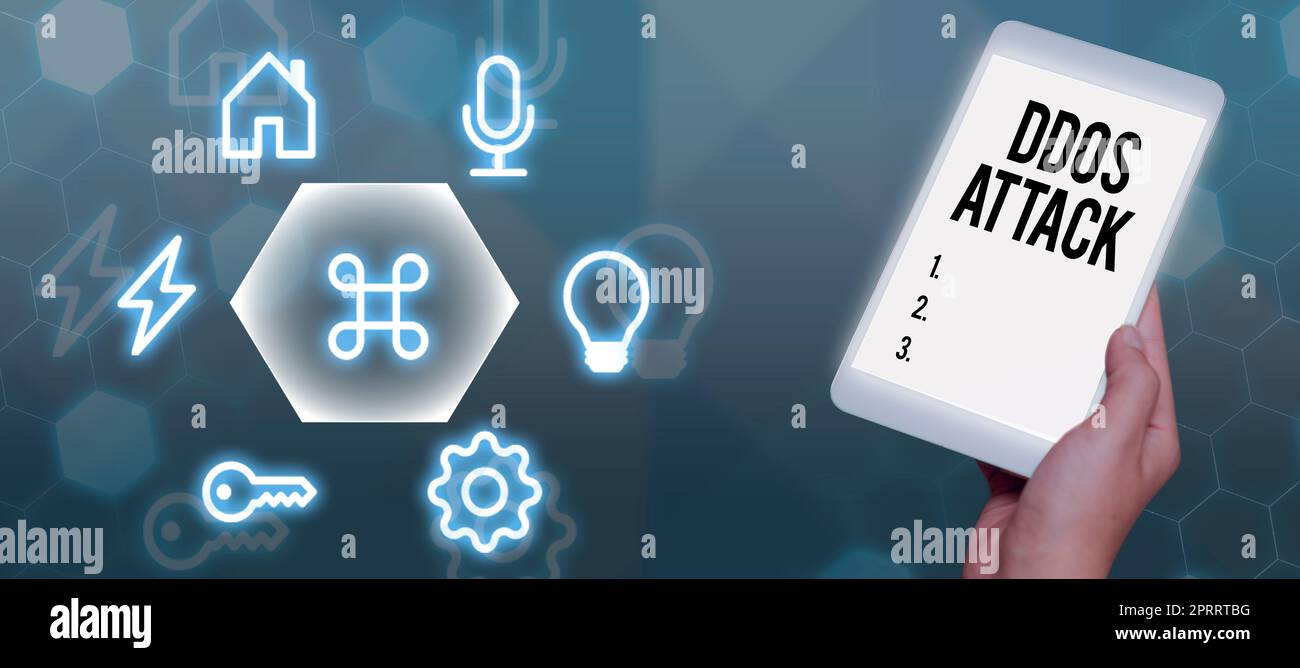 Conceptual display Ddos Attack. Business concept perpetrator seeks to ...